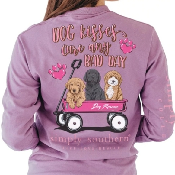 Simply Southern | Tops | Nwt Simply Southern Dog Kisses Cure Any Bad ...